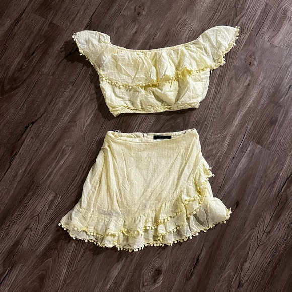 Blue Blush | Skirts | Yellow Frilly Set | Poshmark